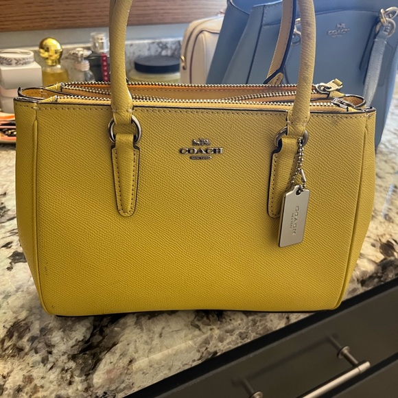 Coach | Bags | Coach Yellow Leather Satchel With Structured Design ...